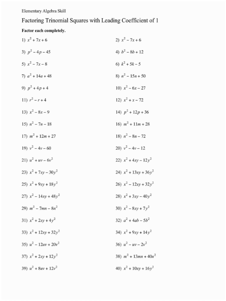 Quadratics Factoring | PDF