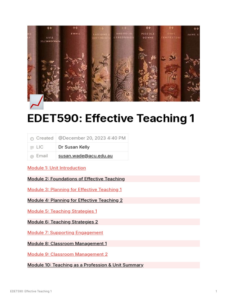 EDET590: Foundations of Effective Teaching | PDF