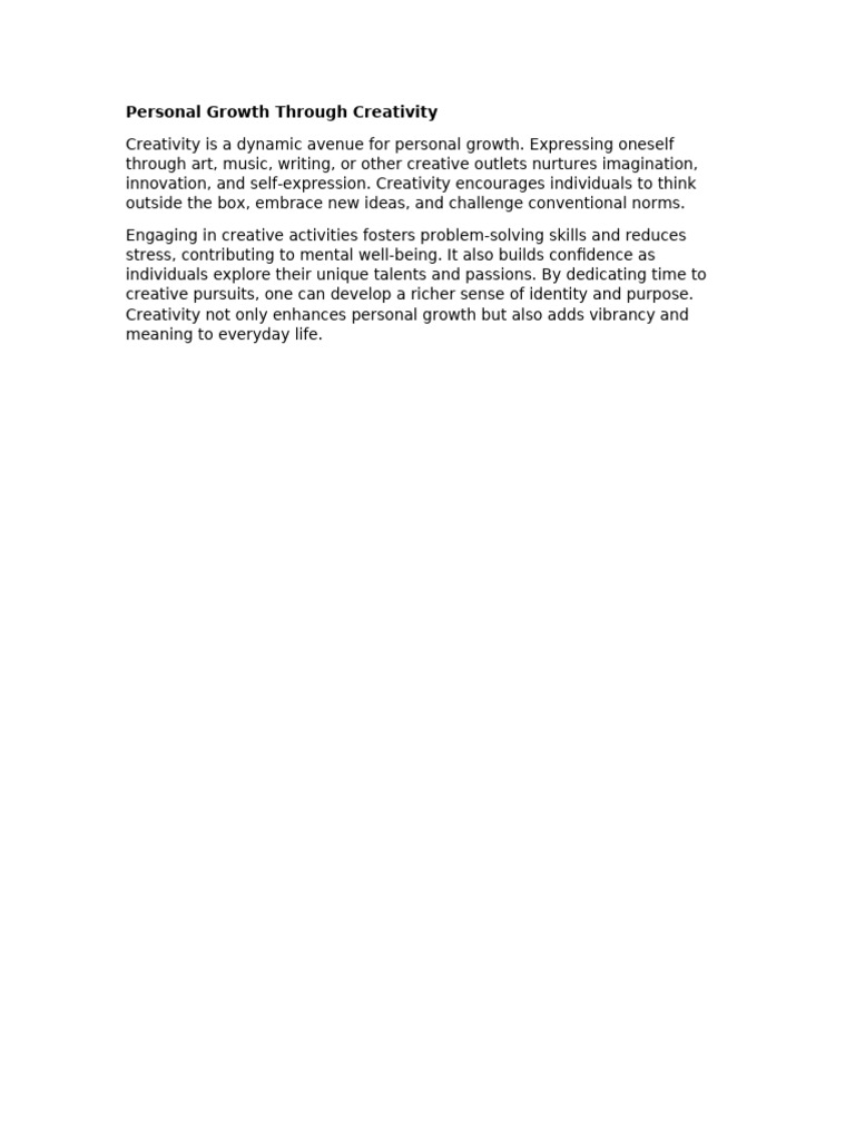 Boost Personal Growth with Creativity | PDF