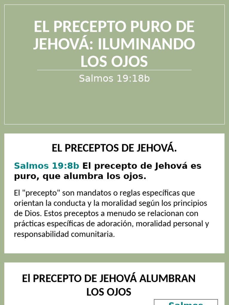 EL PRECEPTO PURO DE JEHOVÁ [Autoguardado] | PDF