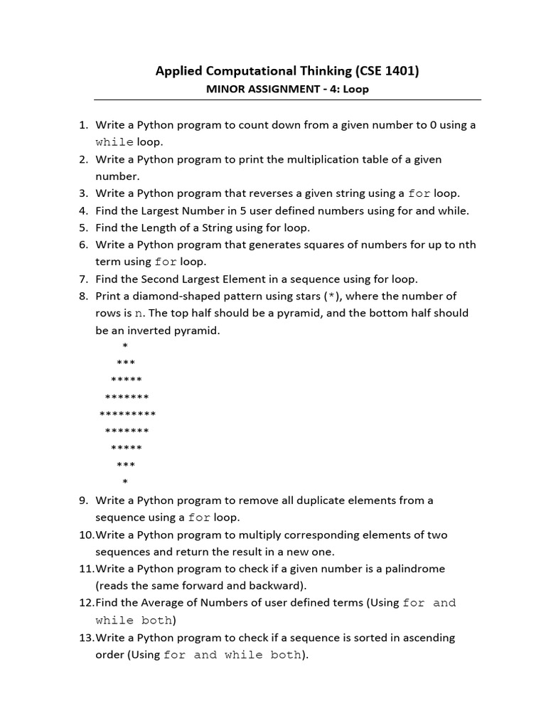 assignment 4_ACT | PDF | Python (Programming Language) | Sequence