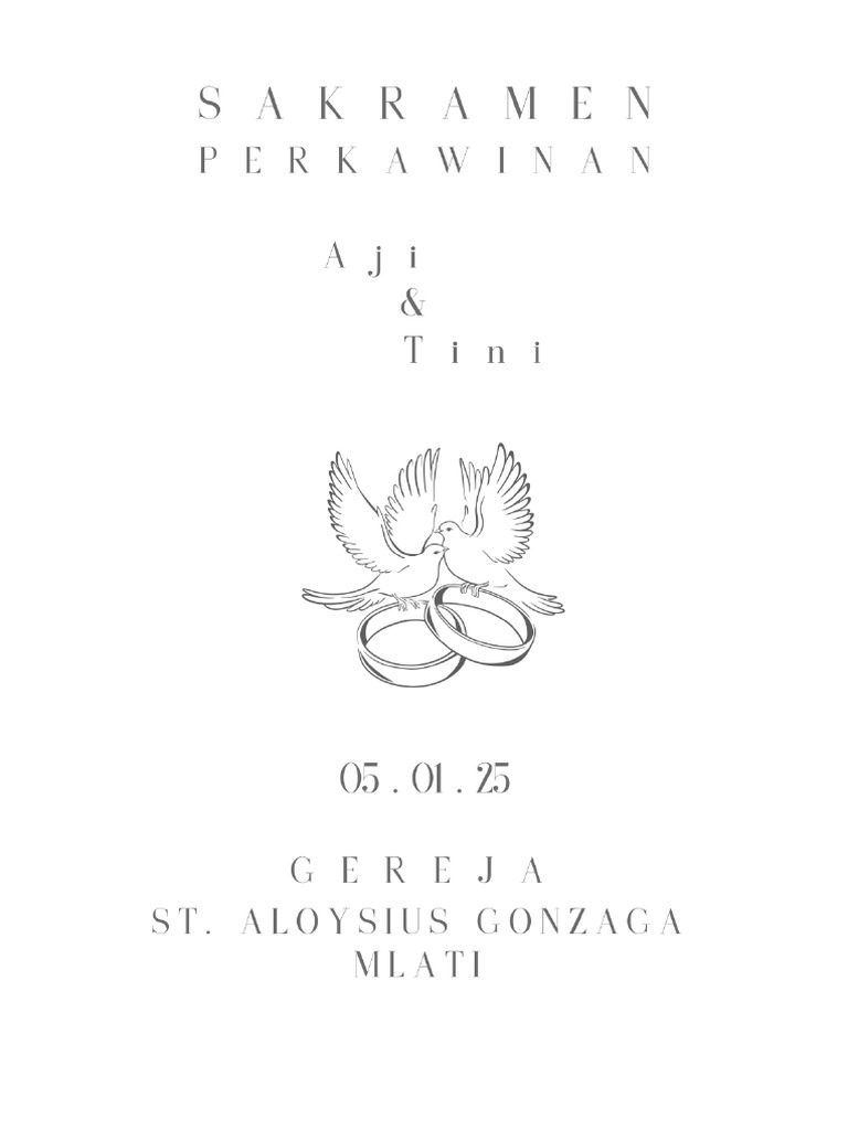 Teks Misa Sakramen Pernikahan Aji & Tini 05-01-25 | PDF