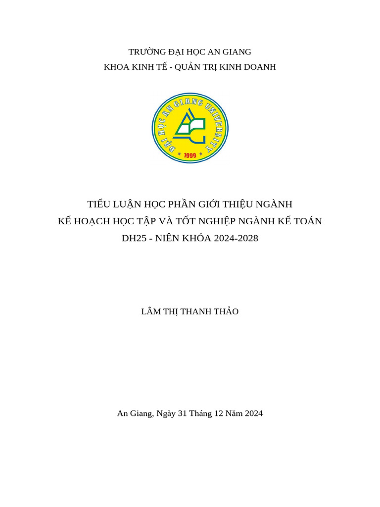 Bài Tiểu Luận Dh25 Lam Thi Thanh Thao (2) | PDF
