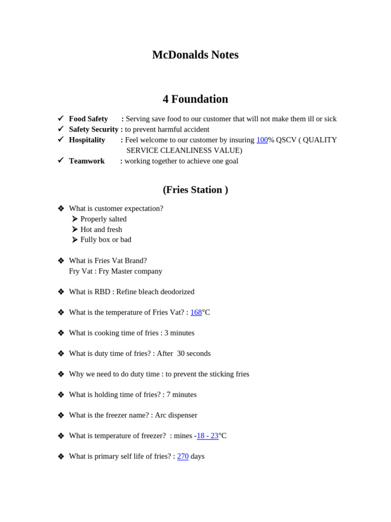 McDonalds Notes | PDF | Foods | Cuisine