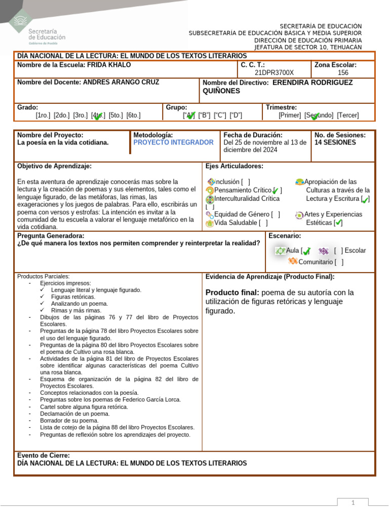 19 Noviembre Al 06 de Diciembre Del 20244 | PDF | Ritmo | Poesía