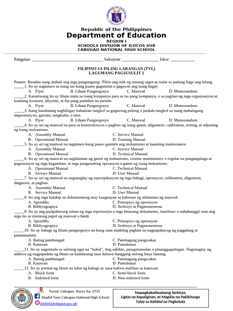 FPL Laguman 2 (TVL) | PDF