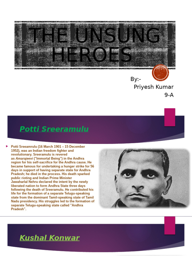 The Unsung Heroes PPT by Priyesh Kumar, 9-A | PDF | British India ...