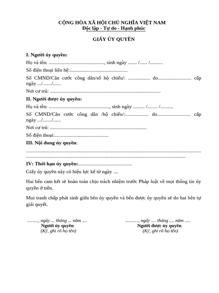 Mau Giay Uy Quyen | PDF