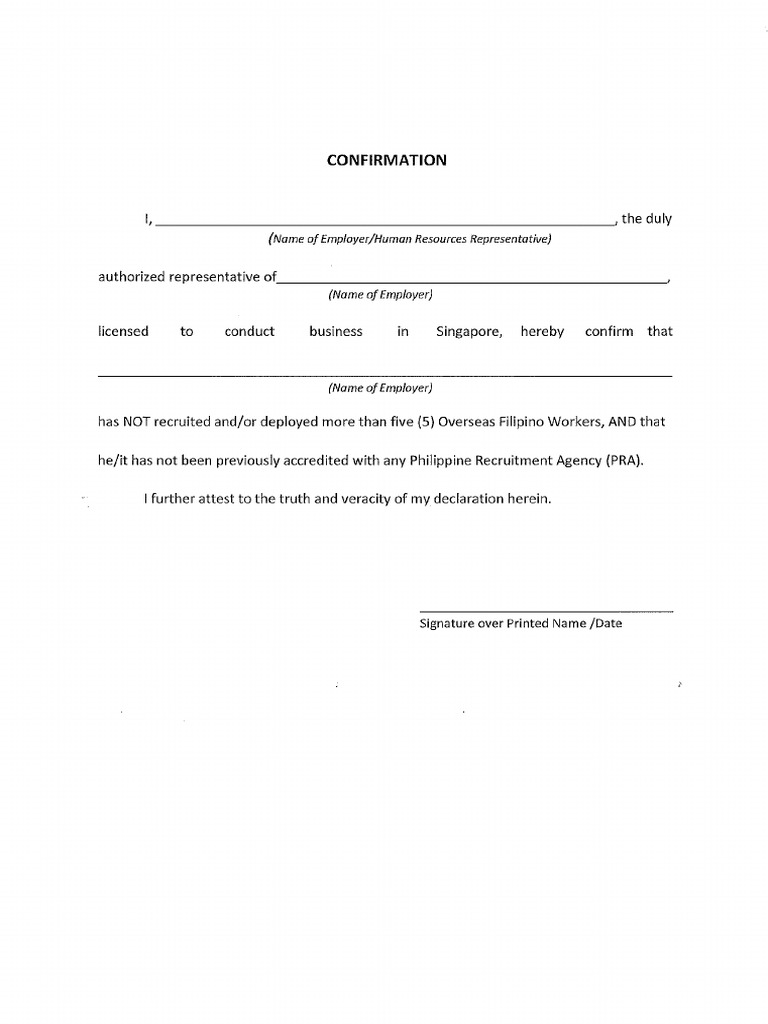 Confirmation Letter | PDF