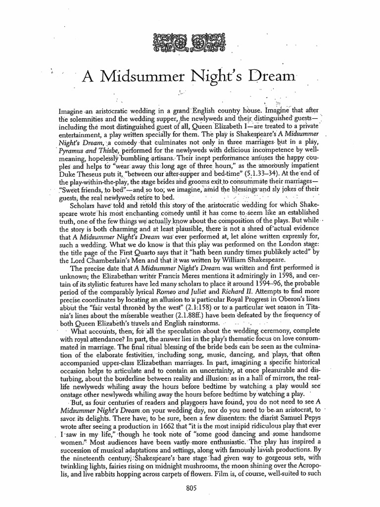 Midsummer Night’S Dream Pdf: Midsummer Nights Dream – YXCKKF