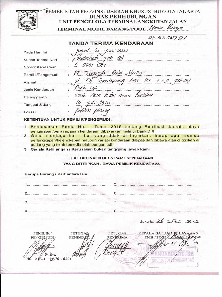 Contoh Surat Tilang | PDF