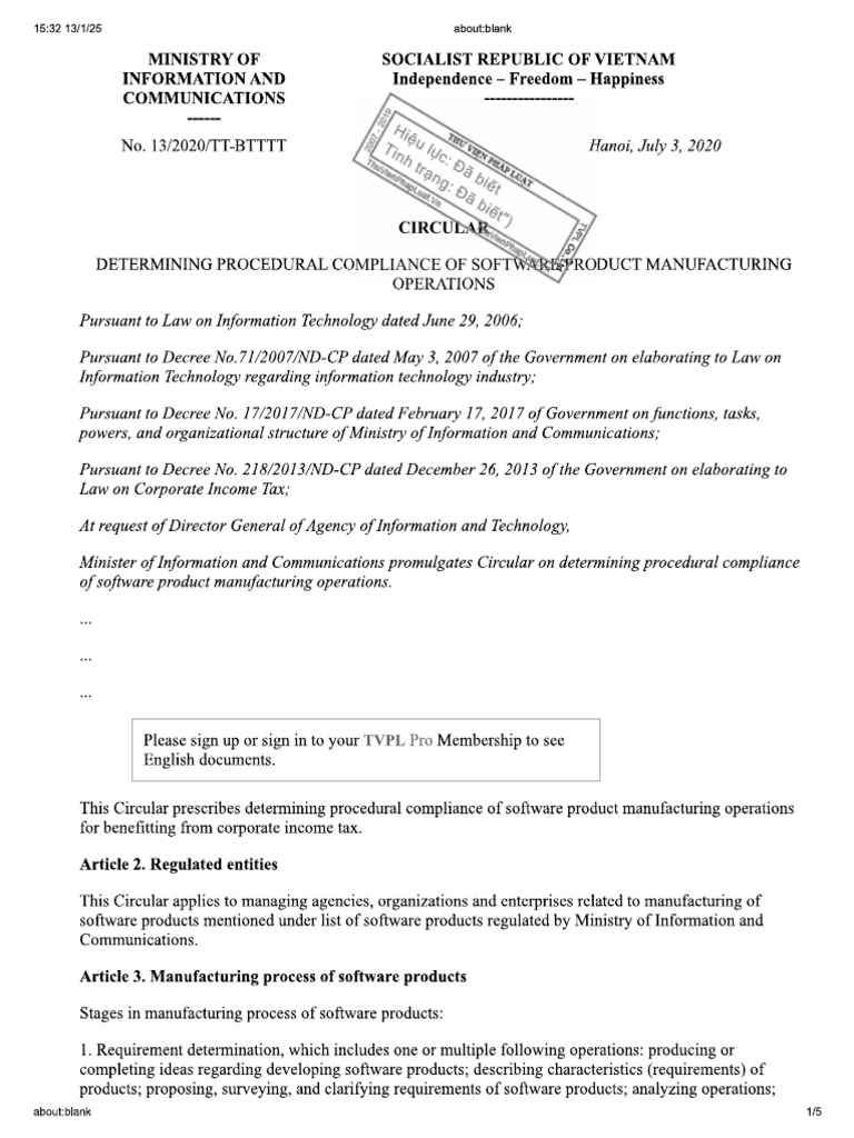 Circular 13 2020 TT BTTTT | PDF