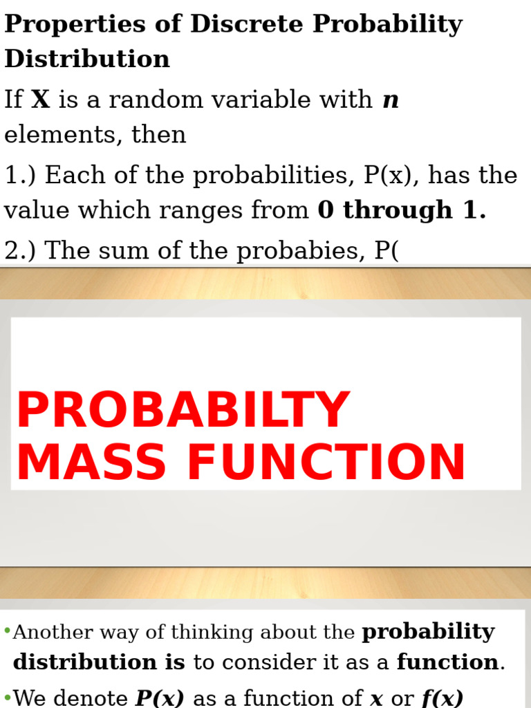Understanding Probability Mass Functions | PDF