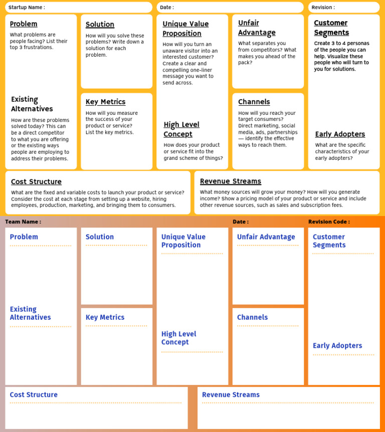 Worksheet Lean Canvas 2024 | PDF | Marketing | Strategic Management