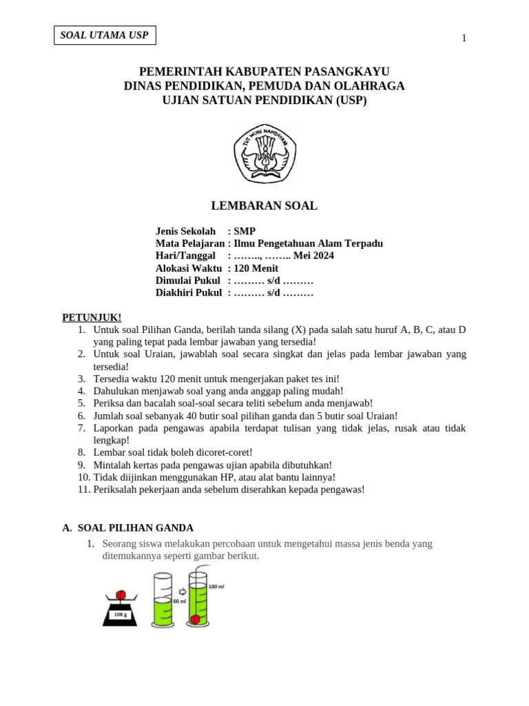 Soal Utama Ipa Usp | PDF
