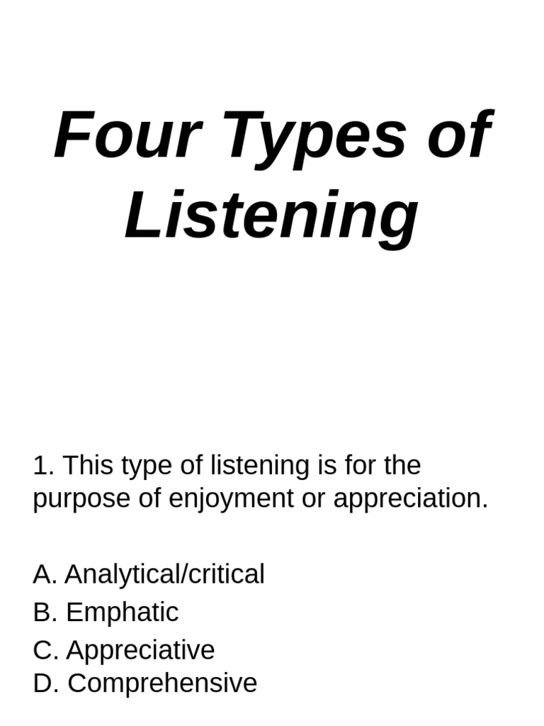 Understanding Four Types of Listening | PDF
