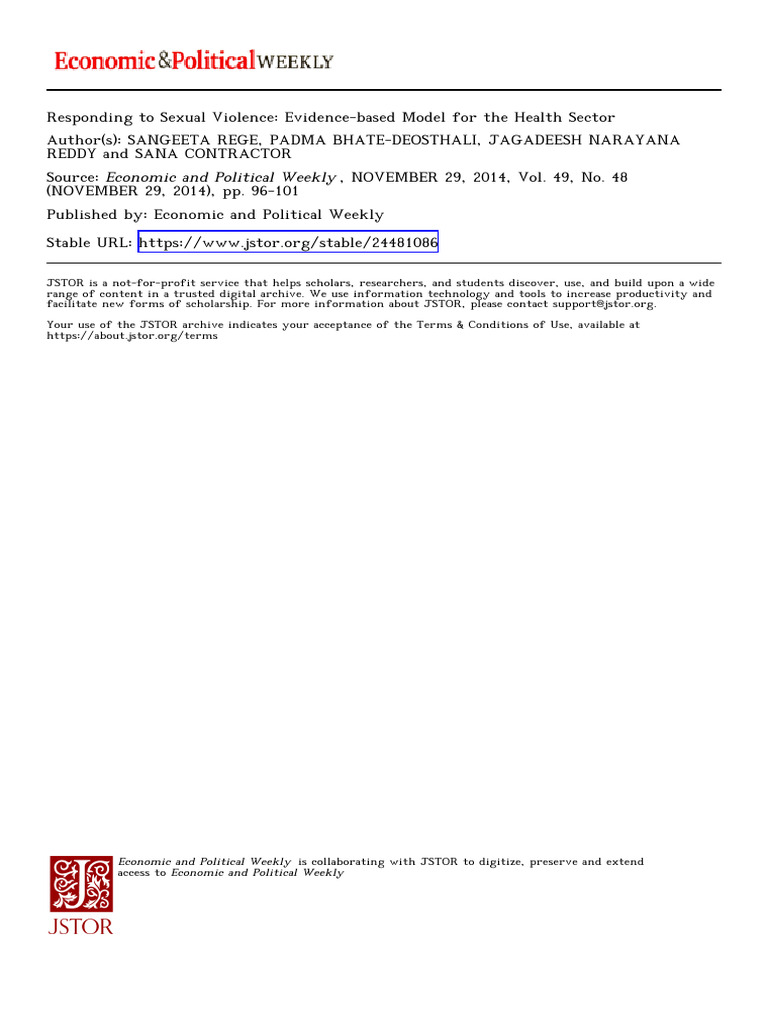 REGE RespondingSexualViolence 2014 | PDF | Rape | Violence