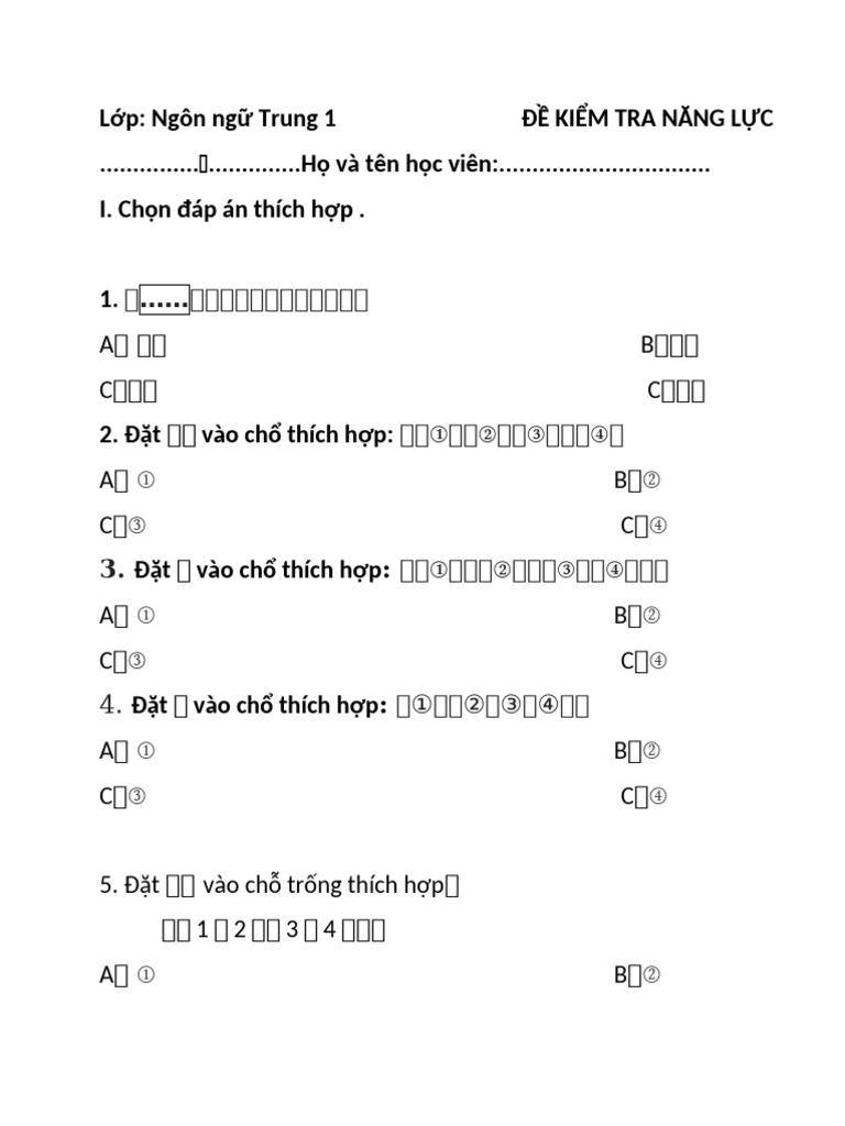 Ktra Kết Khóa hsk3 | PDF