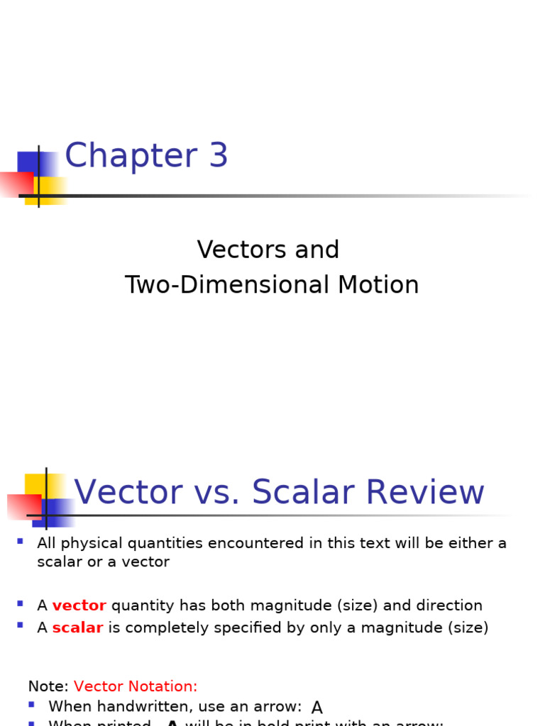Ch3-Vectors and Motion in 2D | PDF | Euclidean Vector | Acceleration