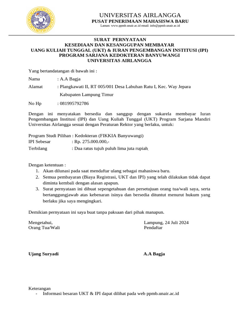 Form Ipi Mandiri Fikkia | PDF