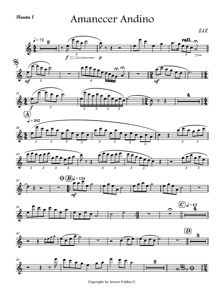 Amanecer Andino-Flauta - 1 | PDF