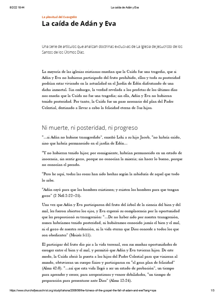 La caída de Adán y Eva | PDF | Pecado | Adán y Eva
