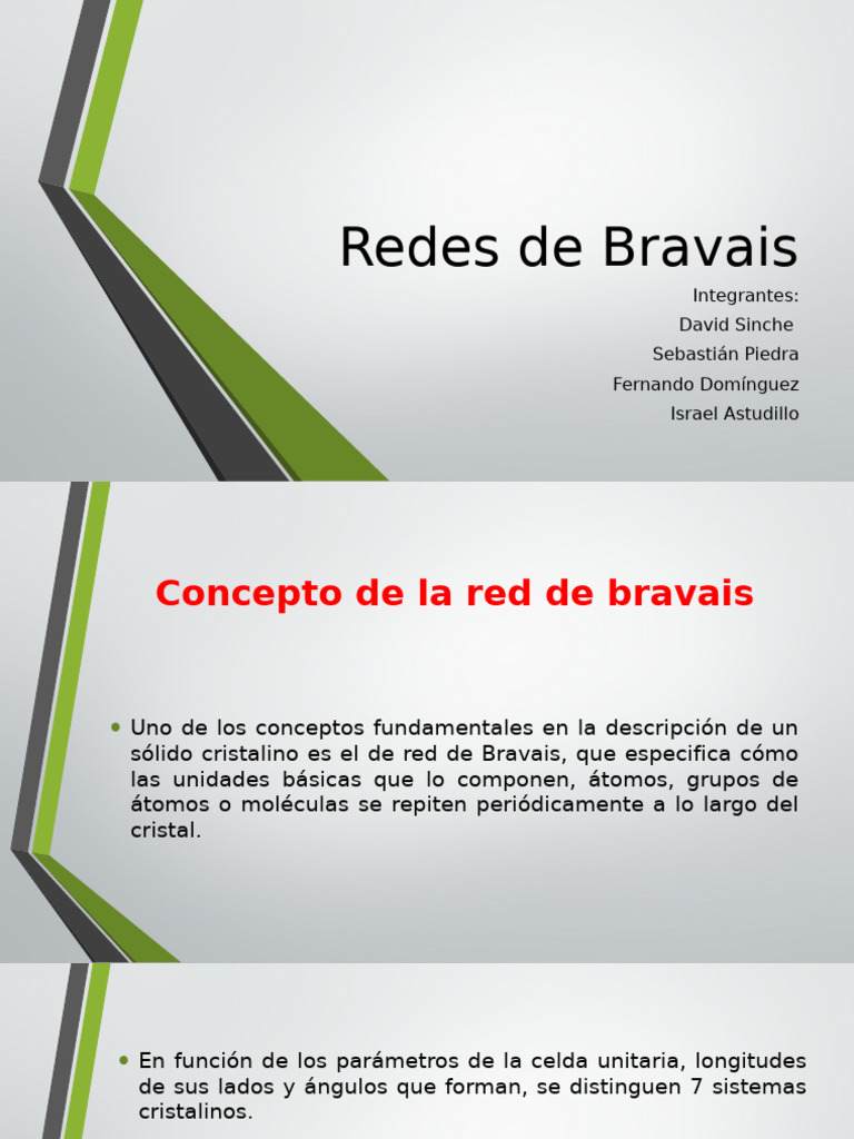 Redes de Bravais y Parametros de Red | PDF | Estructura cristalina ...