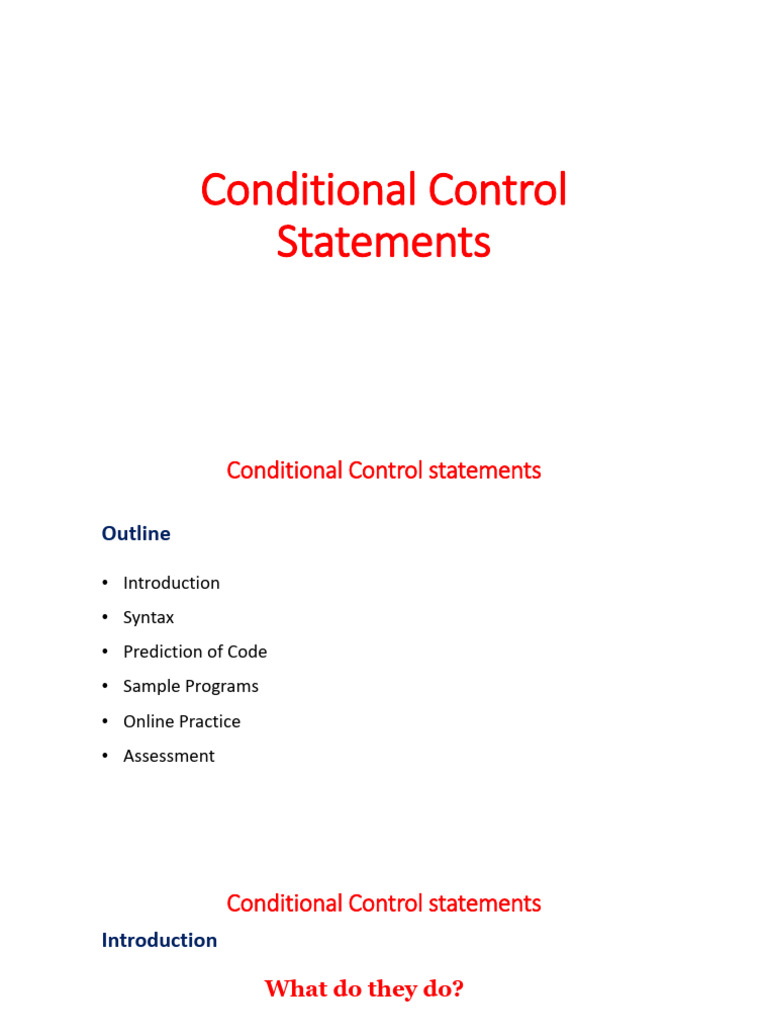 Control Statements - UNIT II | PDF | Control Flow | Integer (Computer Science)