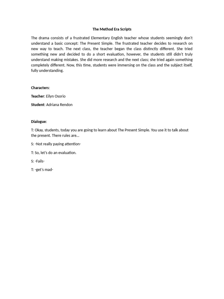 Teaching Present Simple Drama | PDF
