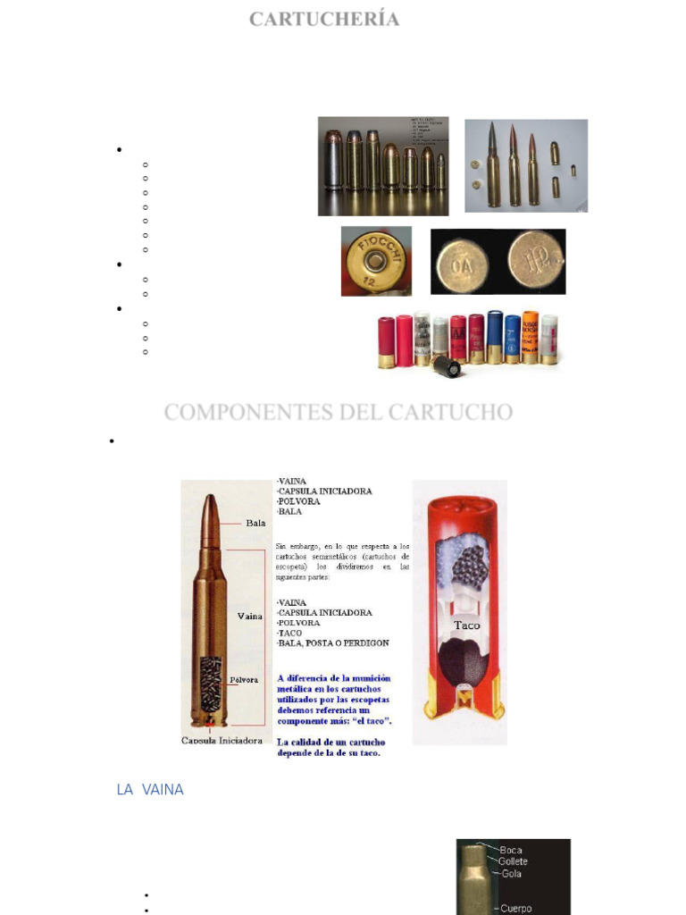 CARTUCHERÍA | PDF | Cartucho (armas de fuego) | Munición