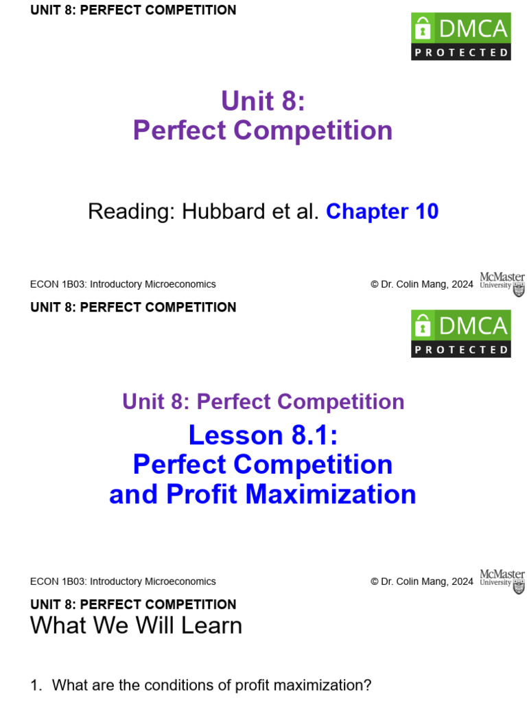 Unit 8 Perfect Competition | PDF | Perfect Competition | Profit (Economics)