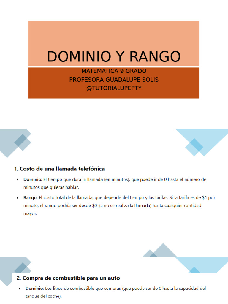 Dominio y Rango | PDF