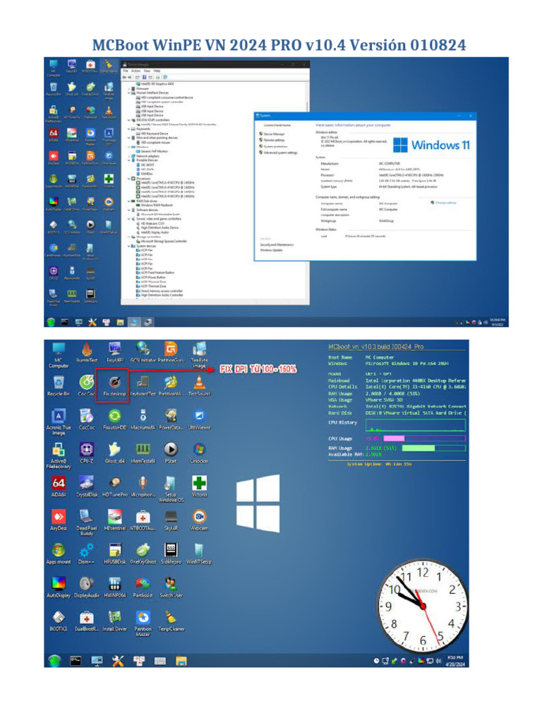 MCBoot WinPE VN 2024 PRO v10.4 Versión 010824 | PDF