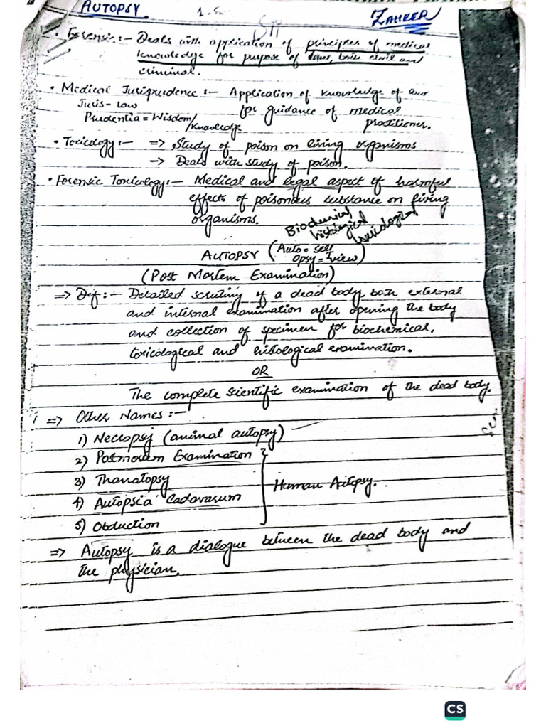 autopsy notes | PDF