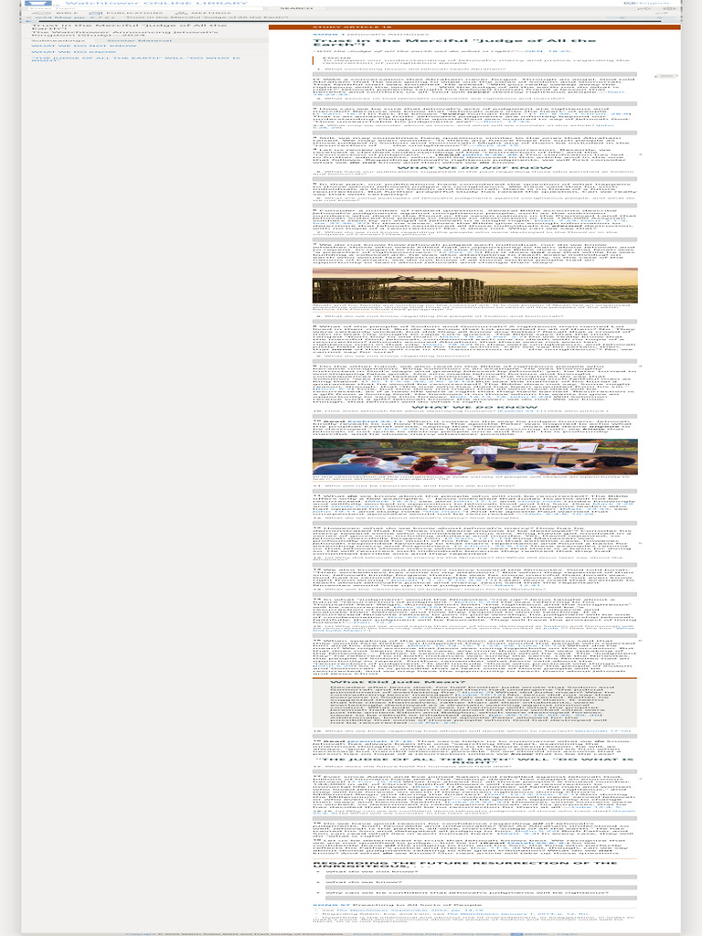 Trust in The Merciful "Judge of All The Earth"! - Watchtower ONLINE ...