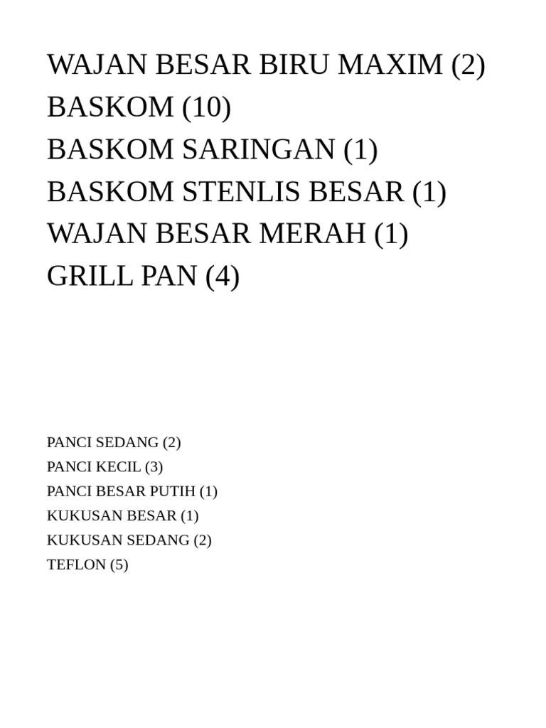 Wajan Besar Biru Maxim | PDF