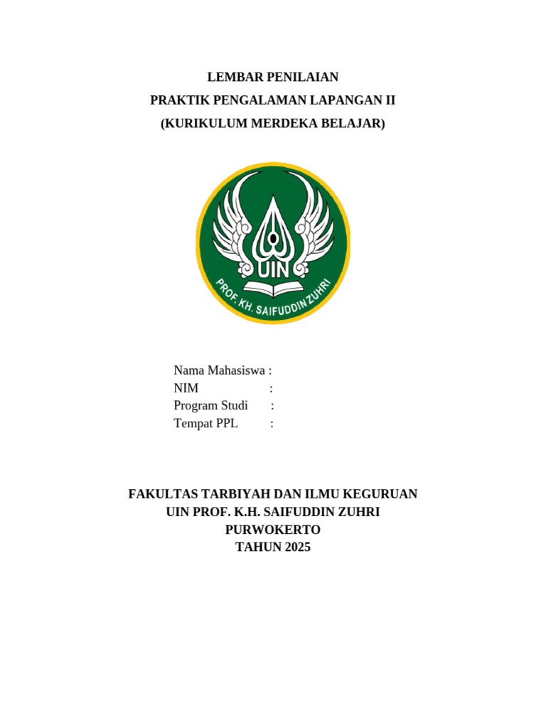 Lembar Penilaian PPL Kumer | PDF