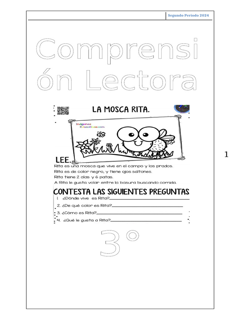 Comprensión Lectora 3° Grado | PDF | Alimentos | Nutrientes