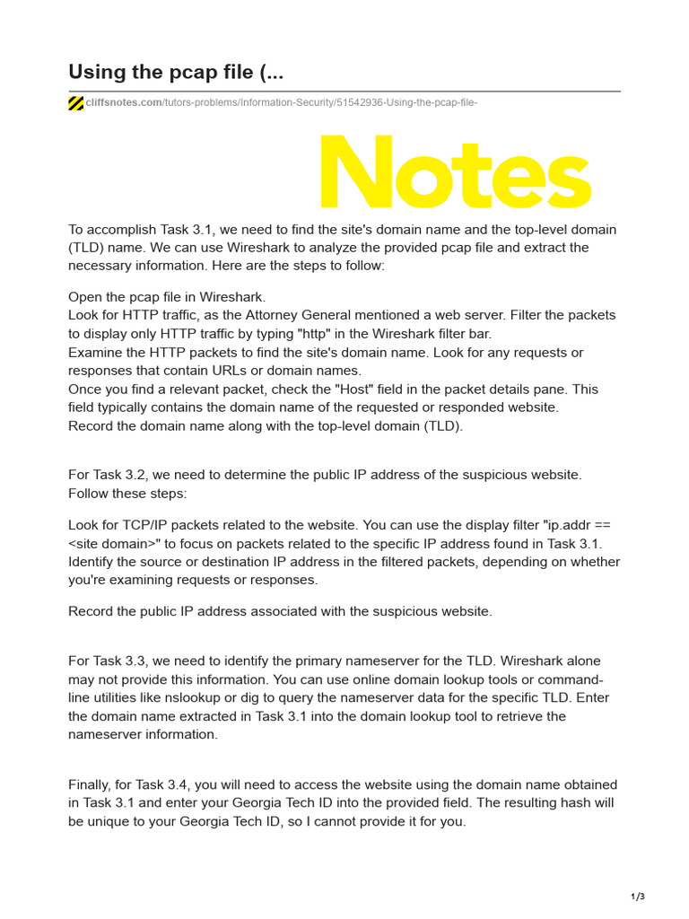 Using The Pcap File | PDF | Domain Name | World Wide Web