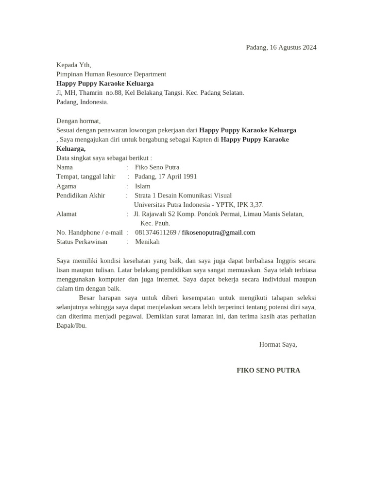 CV Happy Puppy | PDF