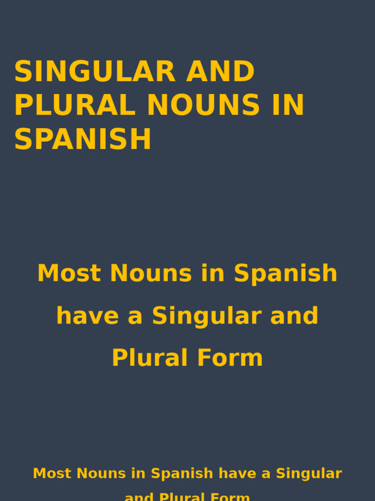 Spanish Noun Pluralization Rules | PDF