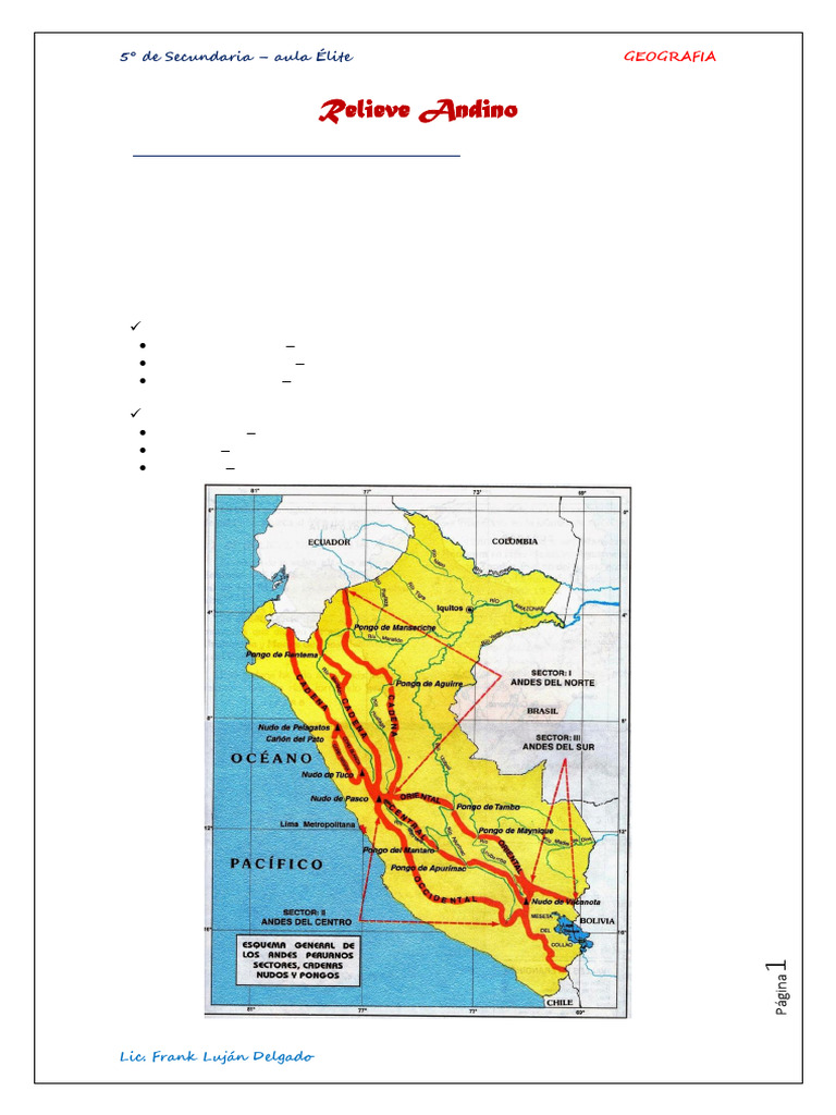 Relieve de la Región Andina | PDF | Andes | Perú