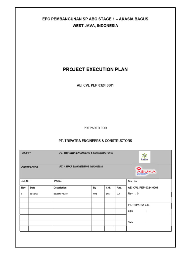 Project Execution Plan | PDF | Specification (Technical Standard ...