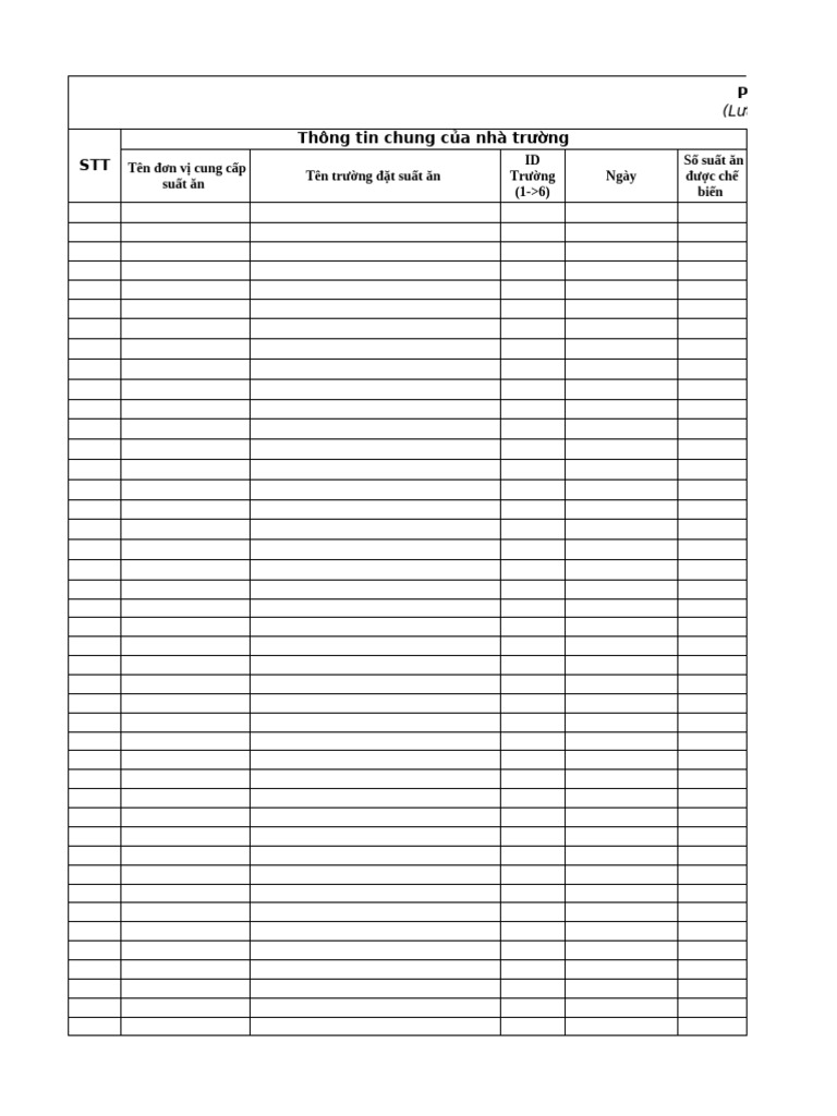 Food Weight Record Form - Quang Vinh | PDF