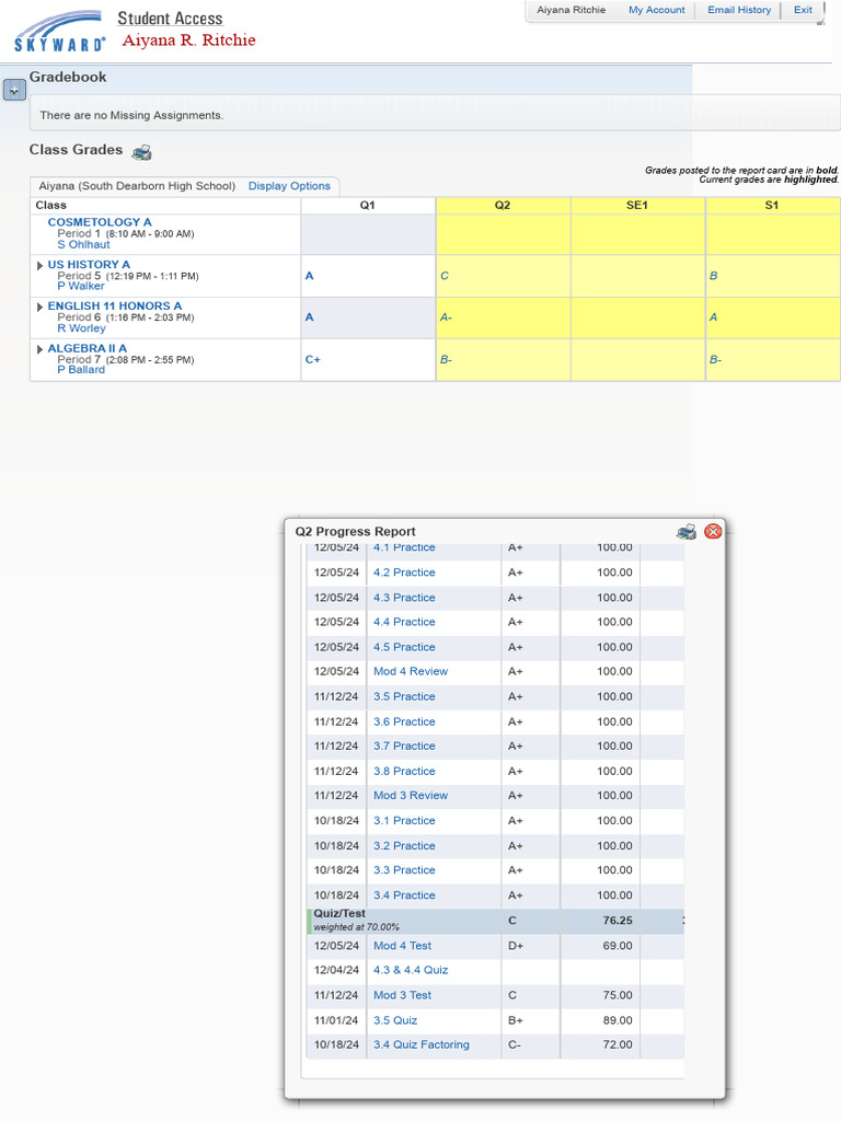 Student Access Gradebook 2 | PDF