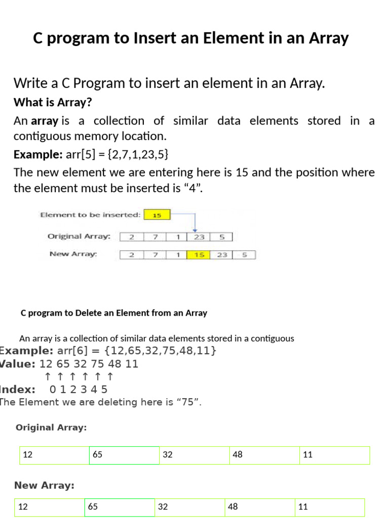 Operations of Arrays | PDF
