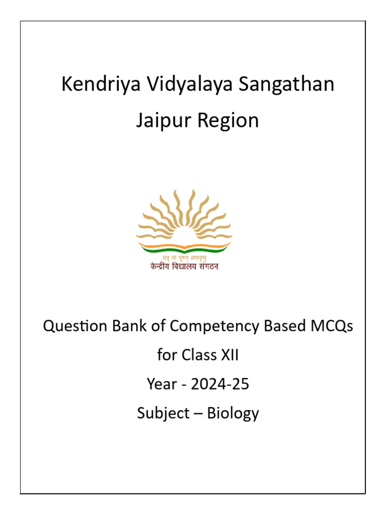 XII BIOLOGY_QUESTION_BANK_KVS_JPR_2025 | PDF | Luteinizing Hormone | Seed