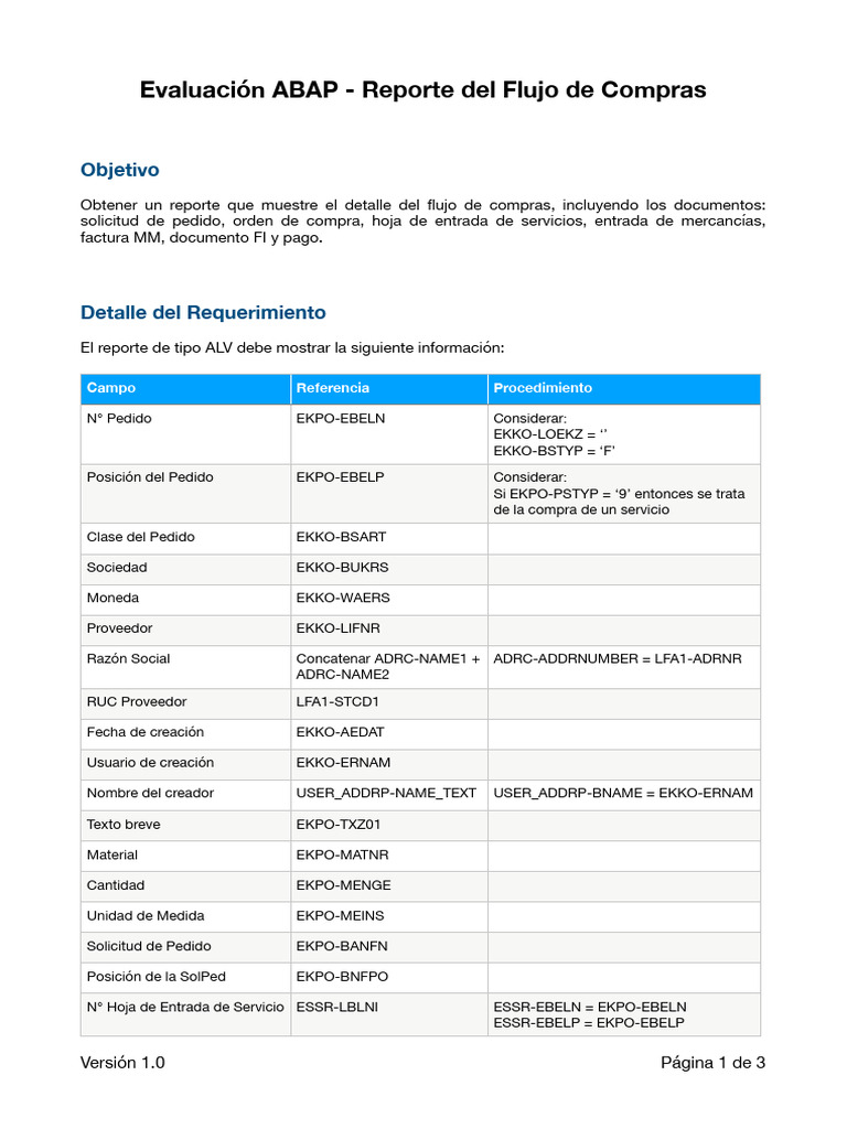 Evaluación ABAP - Reporte ALV | PDF | Moneda | Contabilidad