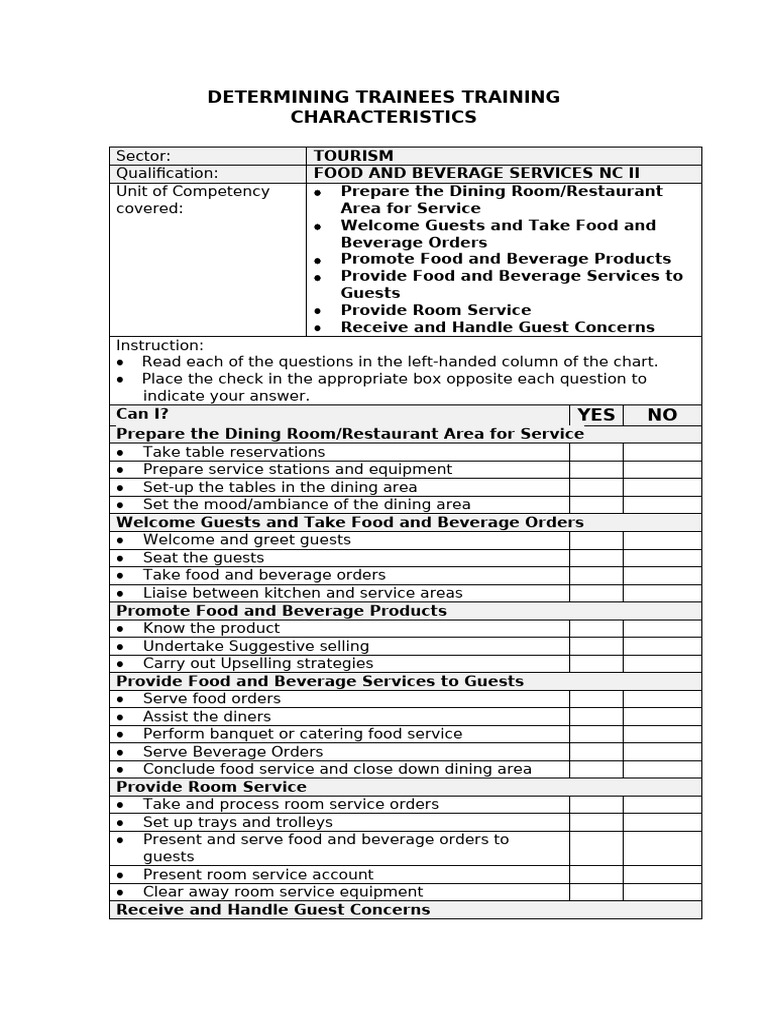 Determine Training Needs | PDF