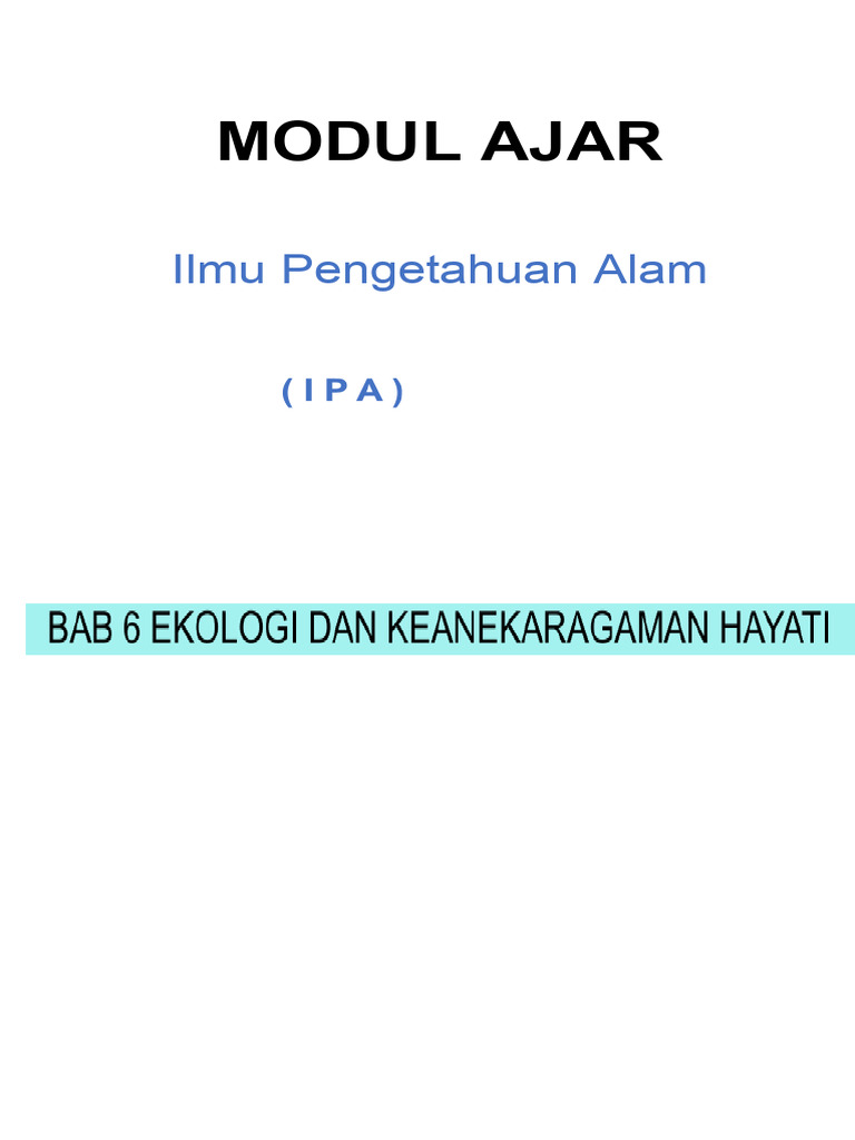 Bab 6 Ekologi Dan Keanekaragaman Hayati (Kumer) | PDF